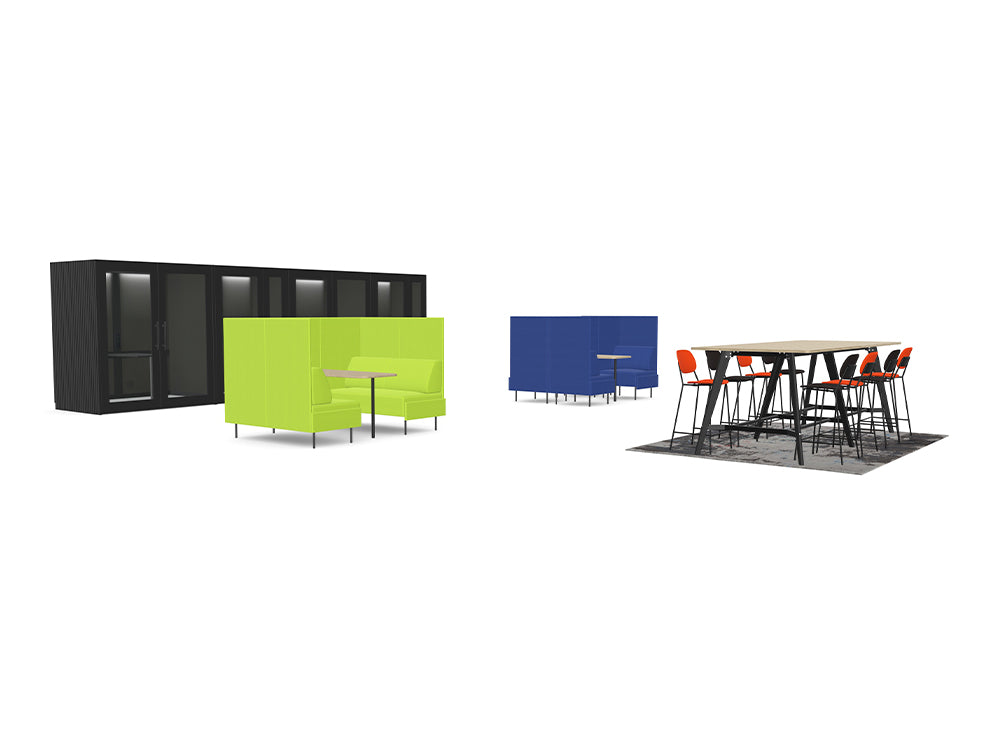 Breakout Area with High Seating & Meeting Pods | Contemporary Office