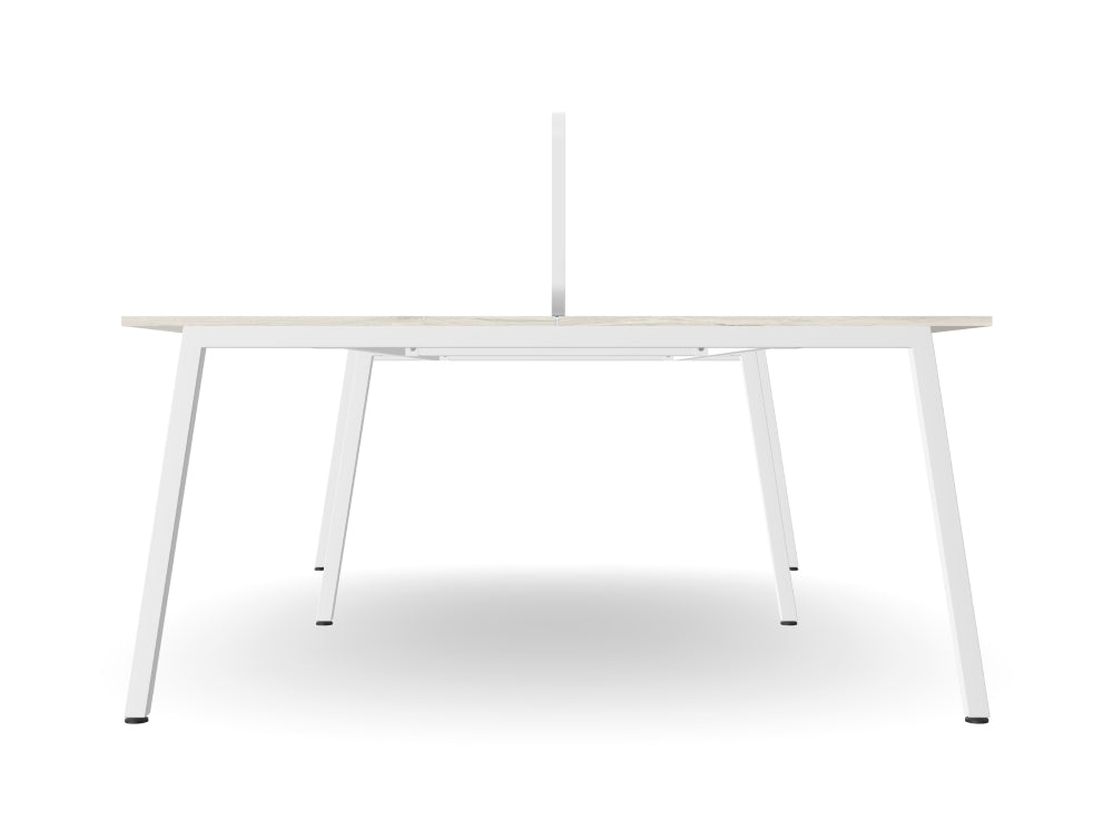 Ws.D Key 4-Person Back-To-Back Bench Desk with A Legs – Workscale.Design