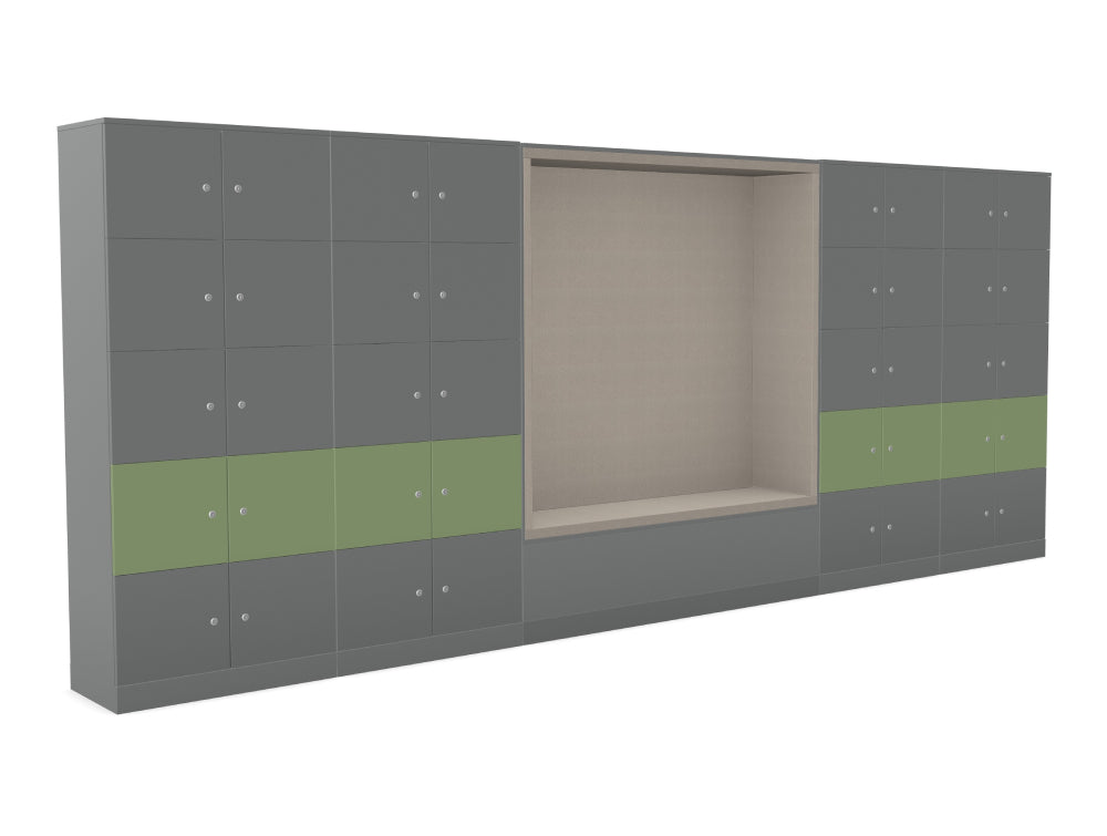 Ws.D Uno 40-Door Locker System with Sitting Alcove – Workscale.Design